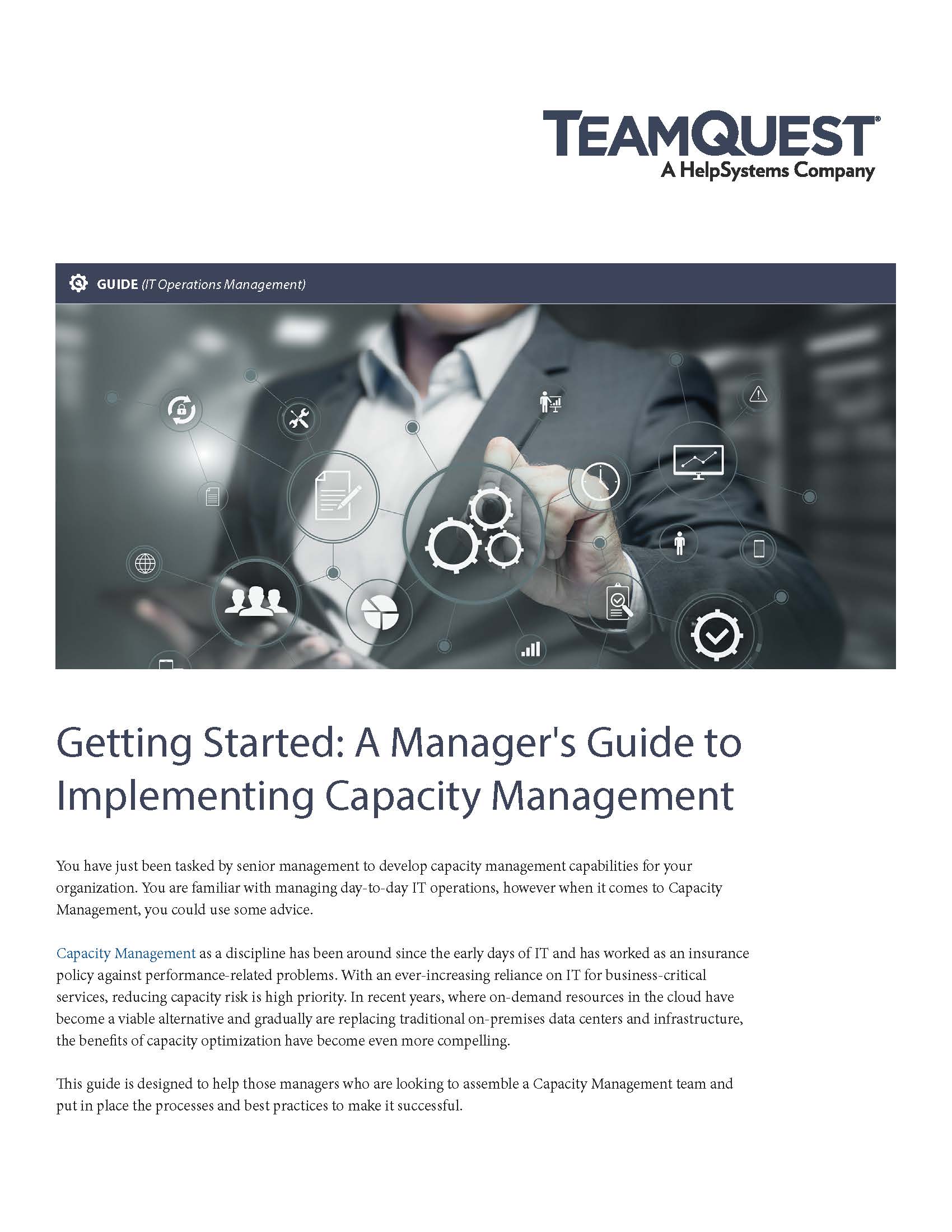 Getting Started: A Manager’s Guide to Implementing Capacity Management ...
